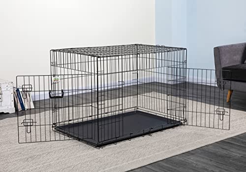 Go Pet Club 42-Inch Two Door Folding Metal Cage with Divider