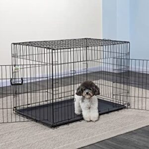 Go Pet Club 42-Inch Two Door Folding Metal Cage with Divider