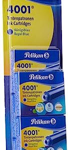 Pelikan 4001 TP/6 Ink Cartridges for Fountain Pens, Royal Blue, 0.8ml, 30 Pack (330845)