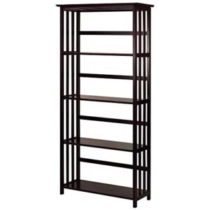 casual home mission style 5-shelf bookcase, espresso