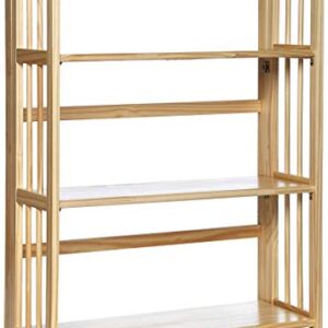 Casual Home 3-Shelf Folding Stackable Bookcase (27.5" Wide)-Natural