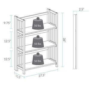 Casual Home 3-Shelf Folding Stackable Bookcase (27.5" Wide)-Natural