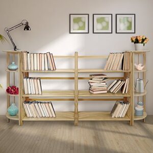 Casual Home 3-Shelf Folding Stackable Bookcase (27.5" Wide)-Natural