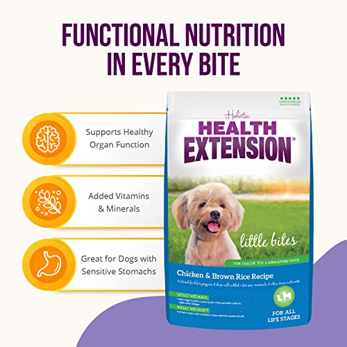 Health Extension Little Bites Weight Control Dry Dog Food, Grain-Free, Natural Food for Overweight Adult Dogs with Added Vitamins & Mineral, Include Lite Chicken & Brown Rice Recipe (15 lbs)