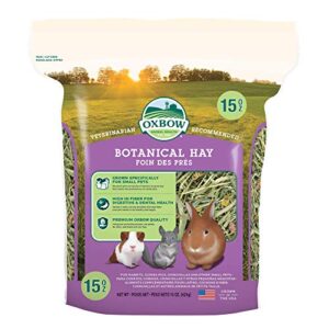 oxbow animal health oxbow botanical western timothy hay - all natural hay for rabbits, guinea pigs, chinchillas, hamsters & gerbils - 15 oz.