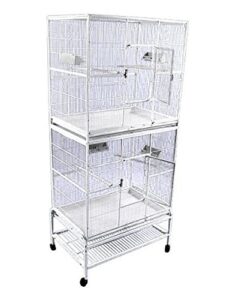 a&e cage co. double stack flight cage, 32"x21",white, 13221-2 white