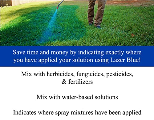 Liquid Harvest Lazer Blue Concentrated Spray Pattern Indicator - 1 Gallon (128 Ounces) - Perfect Weed Spray Dye, Herbicide Dye, Fertilizer Marking Dye, Turf Mark and Blue Herbicide Marker