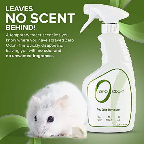 Zero Odor - Pet Odor Eliminator - Permanently Eliminate Air & Surface Odors – Patented Molecular Technology Best For Carpet, Furniture, Pet Beds - Smell Great Again (Over 400 Sprays Per Bottle)