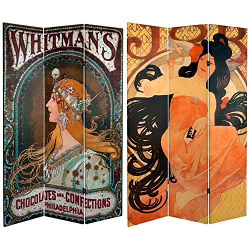 Oriental Furniture 6 ft. Tall Double Sided Confections Canvas Room Divider