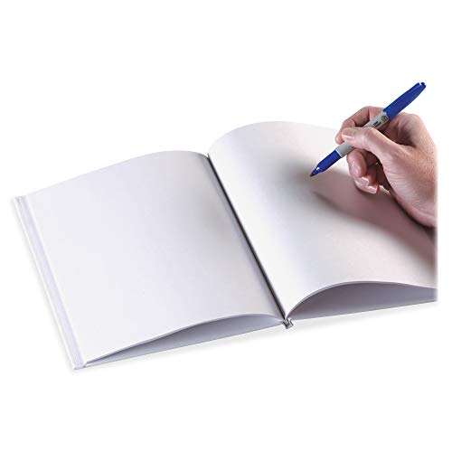 Ashley Hardcover Blank/Lined Pages Book, White, 6" x 8"