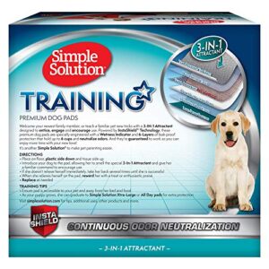 Simple Solution Training Puppy Pads - 6 Layer Dog Pee Pads, Absorbs Up to 6 Cups of Liquid - 23x24in - 100 Count