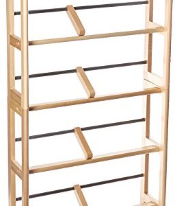 Atlantic Element Media Storage Rack - Holds Up to 230 Cds or 150 Dvds, Contemporary Wood & Metal Design with Wide Feet for Greater Stability, PN35535687 In Maple