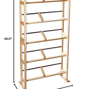 Atlantic Element Media Storage Rack - Holds Up to 230 Cds or 150 Dvds, Contemporary Wood & Metal Design with Wide Feet for Greater Stability, PN35535687 In Maple