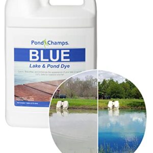 Pond Champs Blue Lake and Pond Dye - One Gallon of Professional Lake & Pond Dye - Treats Up to 1 Acre - Royal Blue Color - Safe for Fish, Wildlife, Pets & Children