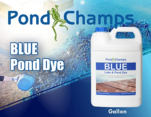 Pond Champs Blue Lake and Pond Dye - One Gallon of Professional Lake & Pond Dye - Treats Up to 1 Acre - Royal Blue Color - Safe for Fish, Wildlife, Pets & Children