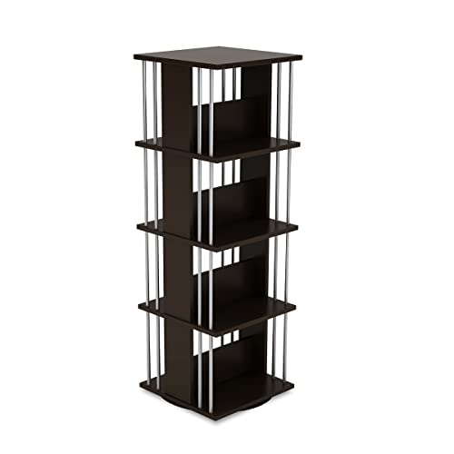 Atlantic Typhoon Media Storage Spinner, Space-Saving 360-Degree Rotation, Organize & Protect Prized Media & Memorabilia Collections, PN 82635716 – Espresso