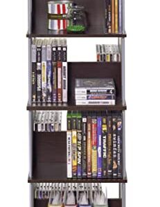 Atlantic Typhoon Media Storage Spinner, Space-Saving 360-Degree Rotation, Organize & Protect Prized Media & Memorabilia Collections, PN 82635716 – Espresso