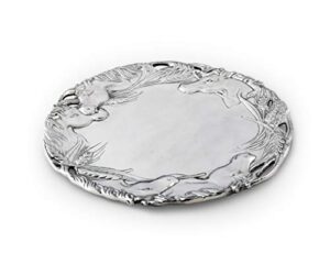 arthur court designs aluminum horse round tray 12 inch diameter