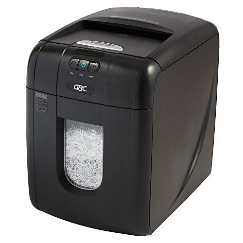 GBC Paper Shredder, Auto Feed, 130 Sheet Capacity, Super Cross-Cut, Small Home Office Shredder, Stack-and-Shred 130X (1757571) , Black