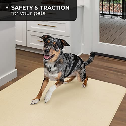 House, Home and More Skid-Resistant Carpet Indoor Area Rug Floor Mat - Ivory Cream - 2 Feet X 3 Feet