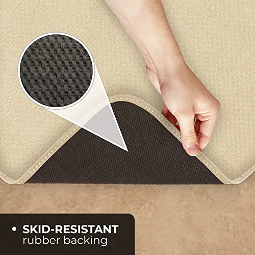 House, Home and More Skid-Resistant Carpet Indoor Area Rug Floor Mat - Ivory Cream - 2 Feet X 3 Feet