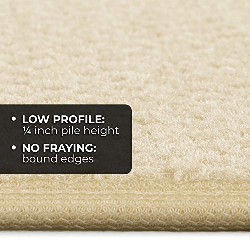 House, Home and More Skid-Resistant Carpet Indoor Area Rug Floor Mat - Ivory Cream - 2 Feet X 3 Feet