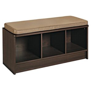 closetmaid 1570 cubeicals 3-cube storage bench, espresso