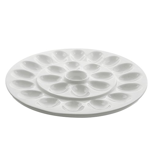 10 Strawberry Street Whittier 13" Egg Platter, White