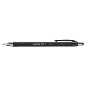 Universal 15520 Comfort Grip Ballpoint Retractable Pen, Black Ink, Fine, Dozen