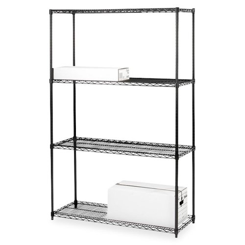 Lorell 70060 Starter Shelving Unit,4 Shelves/4 Posts,36-Inch X18-Inch X72-Inch ,Black