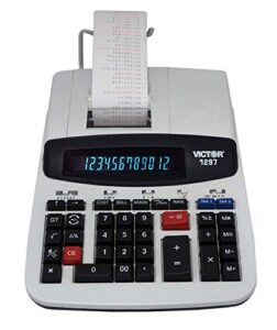 victor 1297 12 digit commercial printing calculator white 3" x 8" x 11"