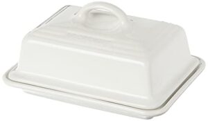 le creuset stoneware european butter dish, white