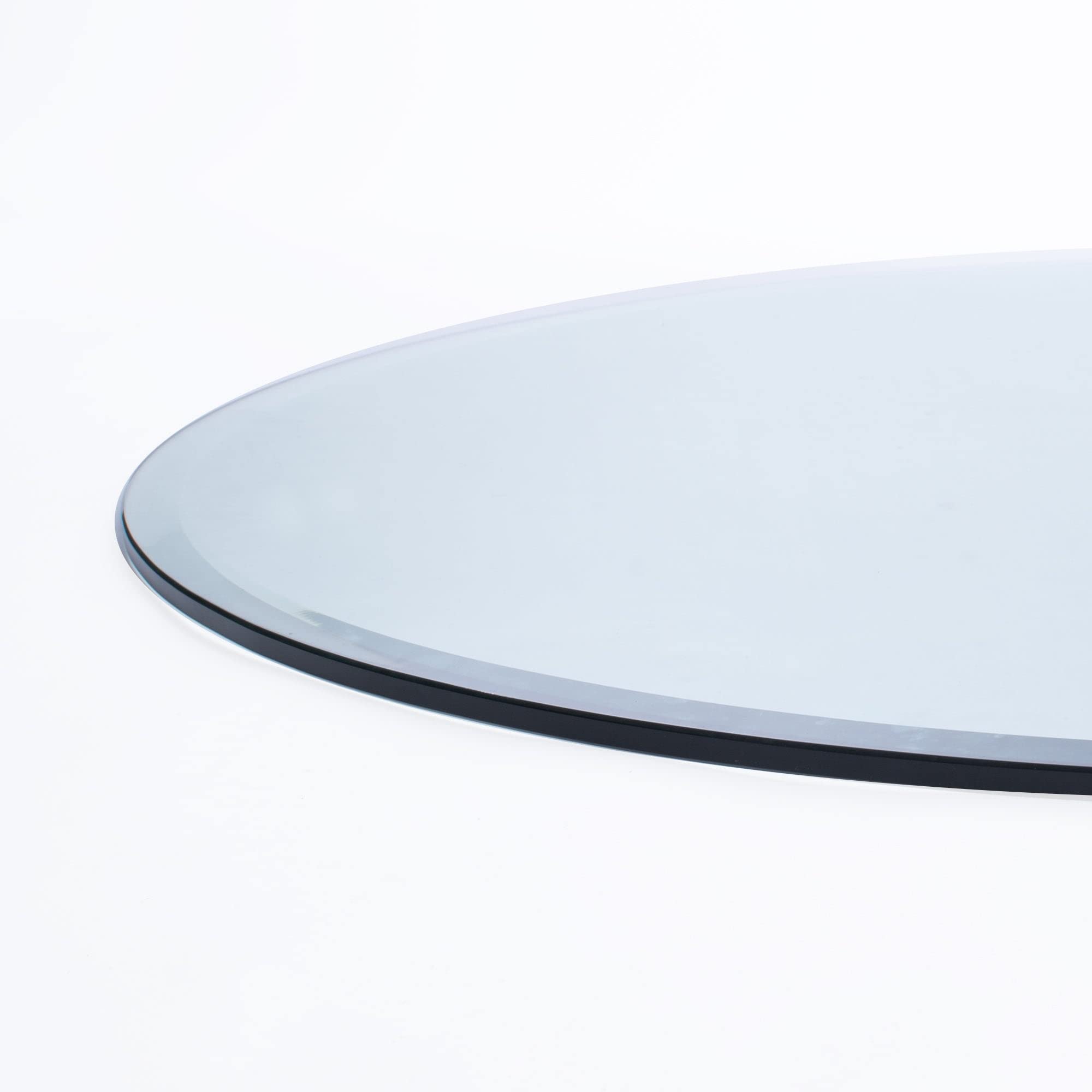 Spancraft 35" Round 1/2" Thick Clear Tempered Glass Table Top with Bevel Edge