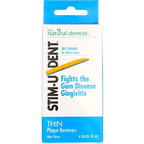 The Natural Dentist Stim-U-Dent Plaque Removers, Thin, Mint Flavor -160 ct.