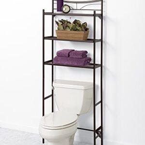 Zenna Home No Tools SlideFit Over the Toilet Bathroom Spacesaver, Bronze