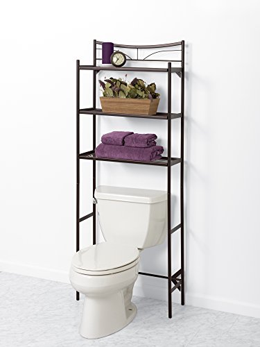 Zenna Home No Tools SlideFit Over the Toilet Bathroom Spacesaver, Bronze