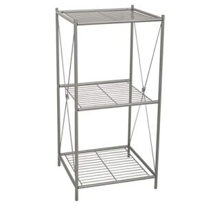 zenna home 3 shelves 2557nn cross style floor stand, satin nickel