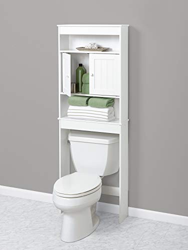 Zenna Home Cottage Over-The-Toilet Bathroom, 3 Shelf spacesaver, White