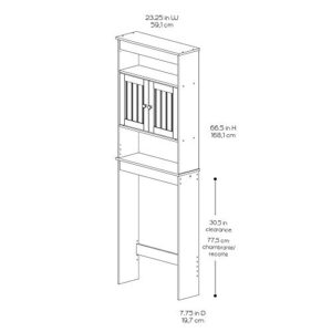 Zenna Home Cottage Over-The-Toilet Bathroom, 3 Shelf spacesaver, White