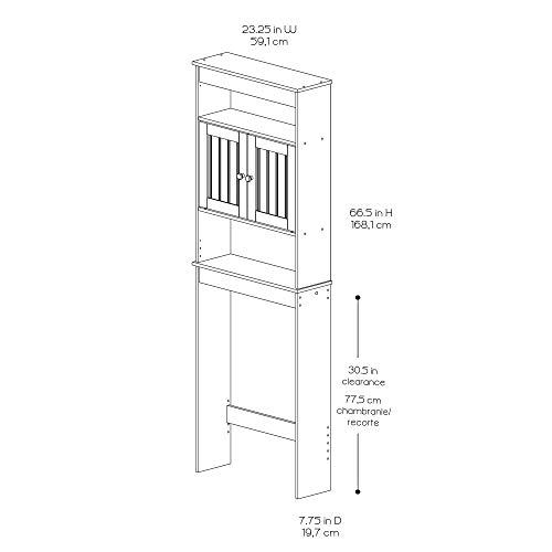 Zenna Home Cottage Over-The-Toilet Bathroom, 3 Shelf spacesaver, White