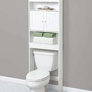 Zenna Home Cottage Over-The-Toilet Bathroom, 3 Shelf spacesaver, White