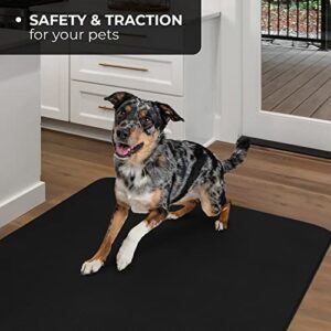 House, Home and More Skid-Resistant Carpet Indoor Area Rug Floor Mat - Black - 3 Feet X 3 Feet