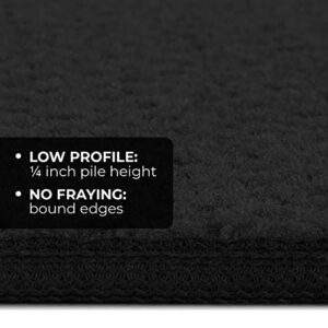 House, Home and More Skid-Resistant Carpet Indoor Area Rug Floor Mat - Black - 3 Feet X 3 Feet