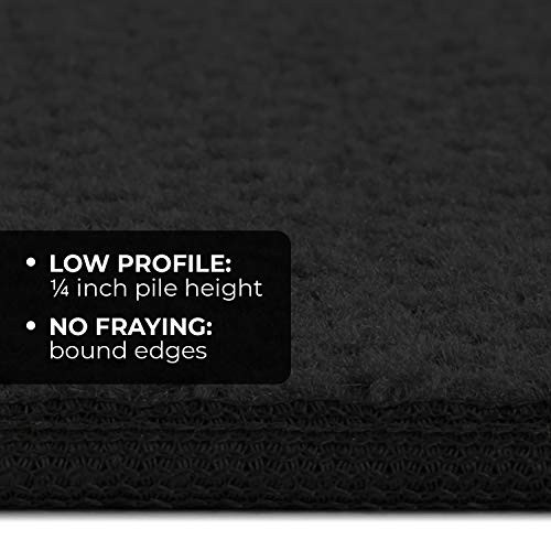 House, Home and More Skid-Resistant Carpet Indoor Area Rug Floor Mat - Black - 3 Feet X 3 Feet