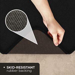 House, Home and More Skid-Resistant Carpet Indoor Area Rug Floor Mat - Black - 3 Feet X 3 Feet