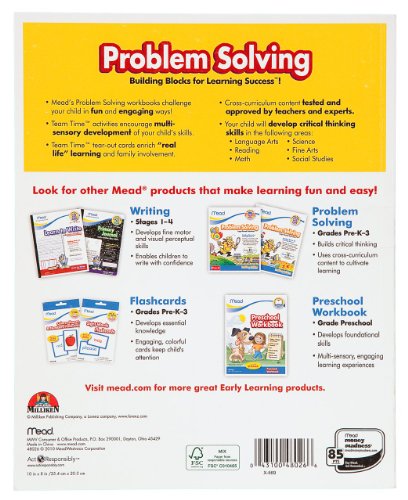 Mead Kindergarten Problem Solving Workbook, 10 x 8-Inches, 96 Pages (48026)