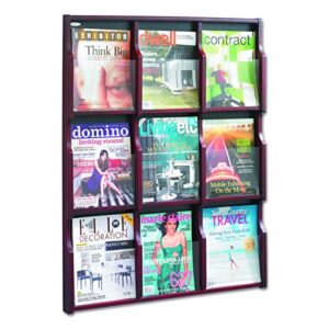 Safco Products 5702MH Expose Literature Display, 9 Magazine 18 Pamphlet, Mahogany/Black