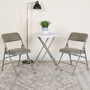 Flash Furniture 4 Pack HERCULES Series Curved Triple Braced & Double Hinged Gray Vinyl Metal Folding Chair