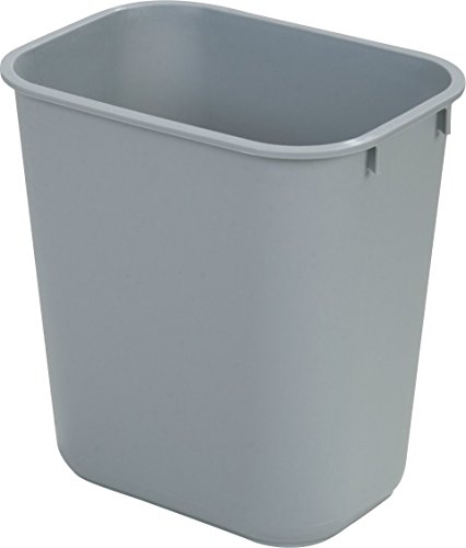 Carlisle FoodService Products 34292823 Plastic Deskside Wastebasket, 28 Quart, Gray