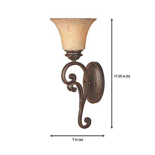 Designers Fountain 81801-FSN Mendocino Wall Sconce, Forged Sienna